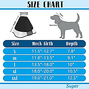 Supet Dog Cone for Dogs After Surgery, Soft Dog Cones for Large Medium Dogs, Comfortable Elizabethan Collar for Dogs to Stop Licking, Adjustable Pet Recovery Collar for Small Dogs