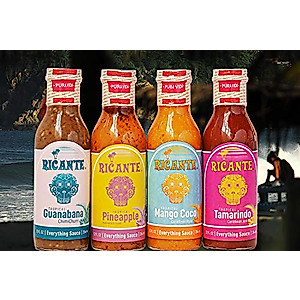 Ricante Tropical Pineapple Habanero Infused Everything Sauce, Keto and Gluten Friendly, Whole 30 Approved, 12-Ounce Bottle