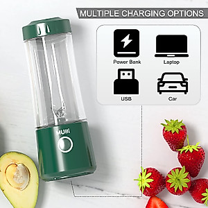 Mulli Portable Blender,USB Rechargeable Personal Mixer for Smoothie and Shakes, Mini Blender with Six Blades for Baby Food,Travel,Gym and More