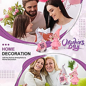 Zonling Gifts for Mom from Daughter - Mother Day Gnomes Figurines Gift, 2 Pcs Cute Gnomes Decorations for Home Birthday Gifts Best Mom Ever Ornaments