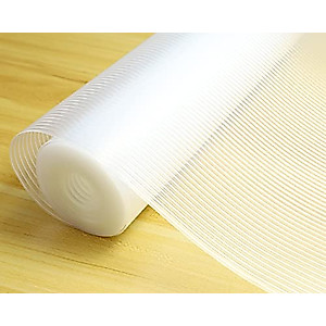 Shelf Liners for Kitchen Cabinets 11 Inch Wide X 20 Ft Non Adhesive Cabinet Drawer Liners Non Slip Clear Waterproof Closet Wire Pantry Shelves Liner Fridge Cupboard Mat for Kitchen Bathroom