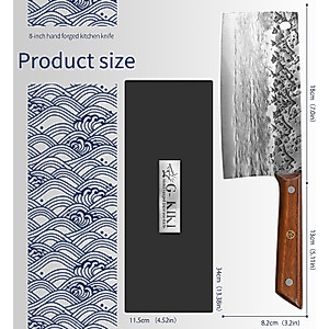 Chef Knife, 7 Inch Professional High Carbon Kitchen Chef Knife Stainless Steel Meat Cleaver Chef Knife with Ergonomic Handle and Ultra Sharp Blade, Gift Box for Family