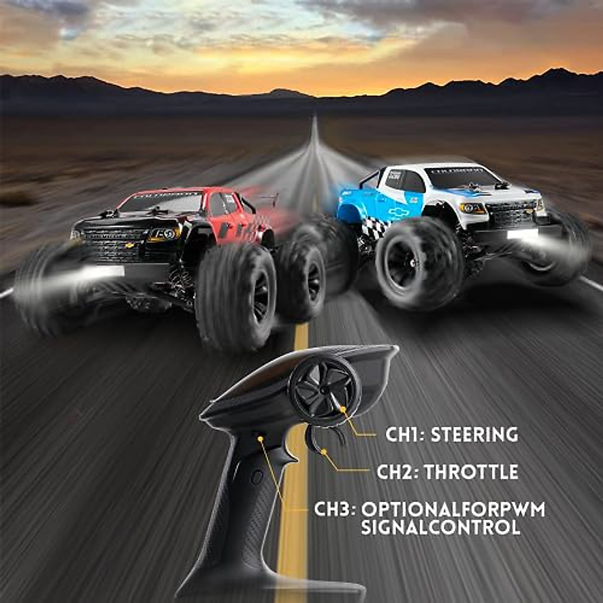 FAIRRC EAZYRC Fast RC Trucks for Adults 1/18 Chevrolet Colorado Off-Road RC Trucks, 4X4 RTR Brushless RC Trucks, 45+km/h Speed, Hobby Electric RC Monster Trucks, Oil Filled Shocks,RC Trucks Black