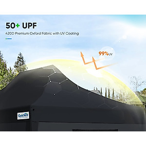 Quictent Privacy 10x15 EZ Pop up Canopy Tent Instant Folding Party Tent Photo Booth with Sidewalls and Wheeled Carry Bag Waterproof (Black)