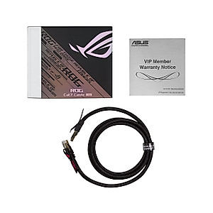ASUS ROG Cat7 Ethernet Cable – 5 ft Shielded Gaming LAN network cable high speed network up to 600MHz & 10GB Transfer Rates, Nylon Braided, Gold Plated