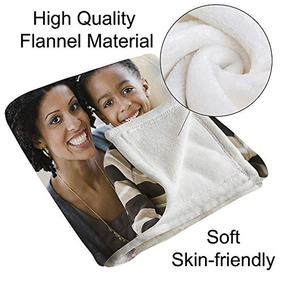 Custom Blanket with Photos and Text Personalized Soft Picture Throw Blanket for Baby, Best Friend Mother Father Valentine's Day (30"X40")