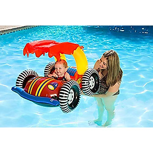 Poolmaster 81549 Learn-to-Swim Swimming Pool Float Baby Rider with Sun Protection, Buggy