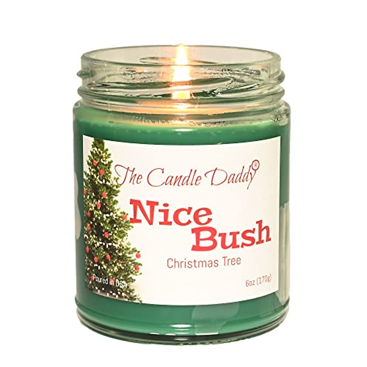 Nice Bush Holiday Candle - Funny Blue Spruce Scented Candle - Funny Holiday Candle for Christmas, New Years - Long Burn Time, Holiday Fragrance, Hand Poured in USA - 6oz