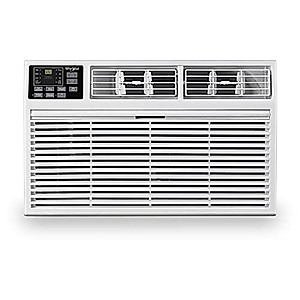 Whirlpool WHAT122-2AW 12,000 BTU 230V Through-The-Wall Air Conditioner, Dehumidifier, AC for Rooms up to 550 Sq.Ft, Remote Control, Digital Display, 24H Timer, White