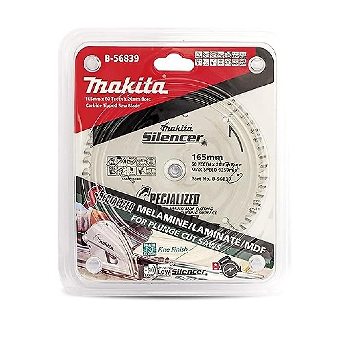 Makita A-99982 6-1/2" 60T (ATB) Carbide-Tipped Cordless Plunge Saw Blade