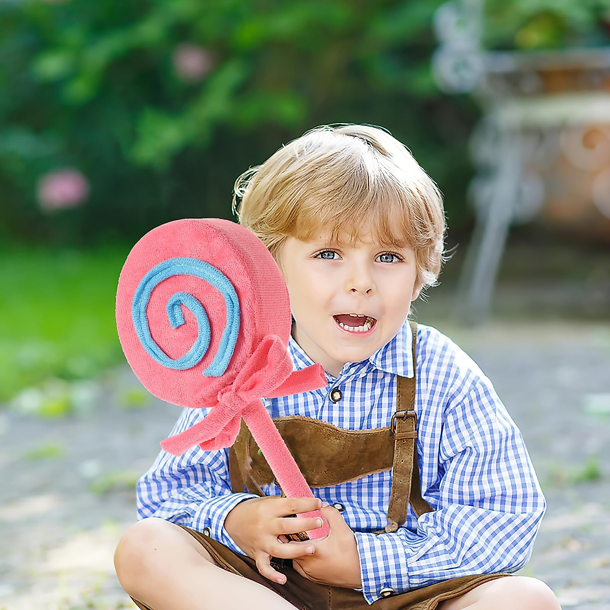 LUOZZY 3 Pcs Candy Lollipop Shaped Plush Pillow Fake Candy Lollipop Pillow Rainbow Throw Cushion Christmas Birthday Gifts for Women Girls Sofa Bedroom Home Decor