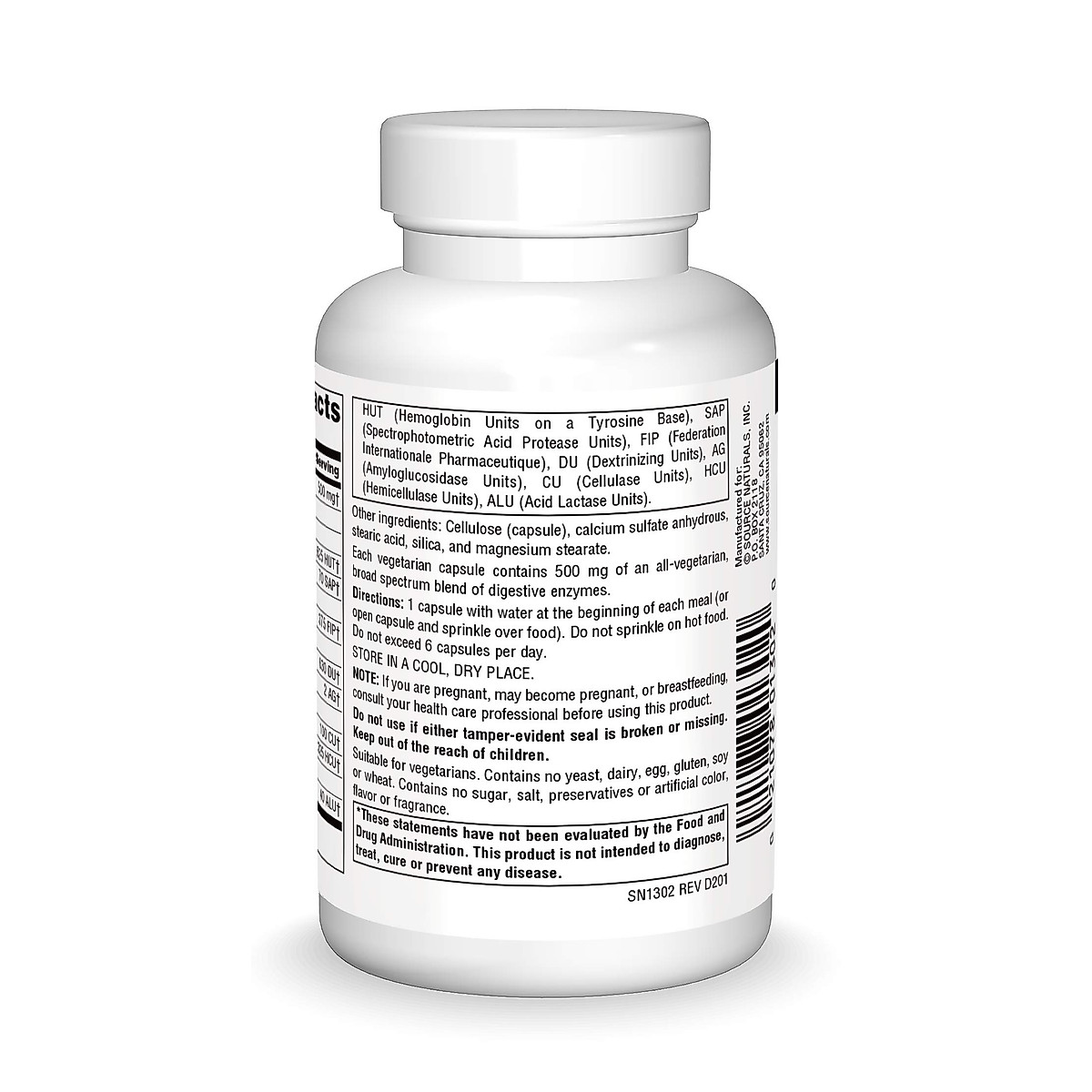 Source Naturals Essential Enzymes 500mg Bio-Aligned Multiple Enzyme Supplement Herbal Defense for Digestion, Gas, Constipation & Bloating Relief - Supports Immune System* - 120 Vegetarian Capsules