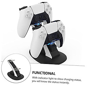SOLUSTRE Controller Compatible for Display Compatible for ps Rack Station Dock Dual-Charging Black Charger Storage Desktop Dual Game Stand Conter Gamepad Compatible with ps Base Slot