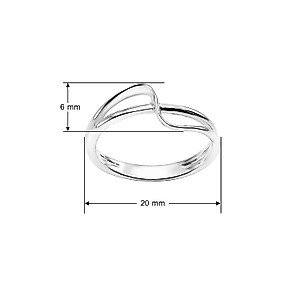 SILVERLINE JEWELRY 925 Sterling Silver Wave Design Ring, Sizes 5-10