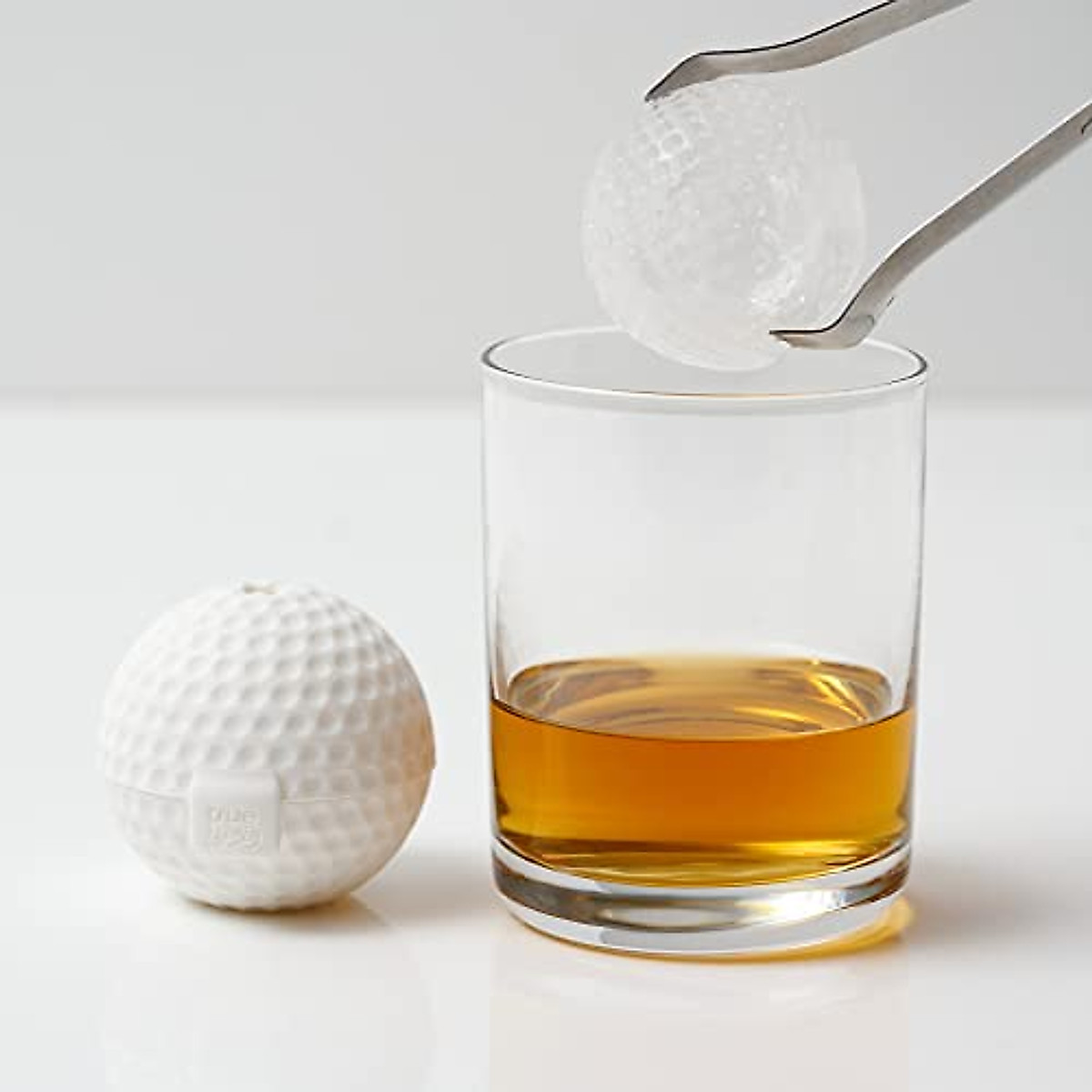True Zoo Golf Ball Ice Mold, Dishwasher Safe Novelty Silicone 2 Inch Ice Sphere Maker for Sports Fans, Set of 1