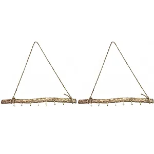 DD-life 2 Pcs Decorative Floating Wall Shelves Coat Hooks Driftwood Branch Hook Branch Hanger Rack for Keys Hats Entryway