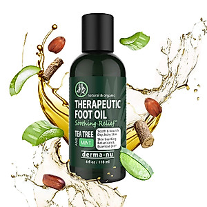 Foot and Body Oil with Tea Tree Oil - Hydrating Foot Care and Foot Spa for Cracked Heel Repair - Soothes Dry, Irritated Skin and Foot Odor - (4oz)