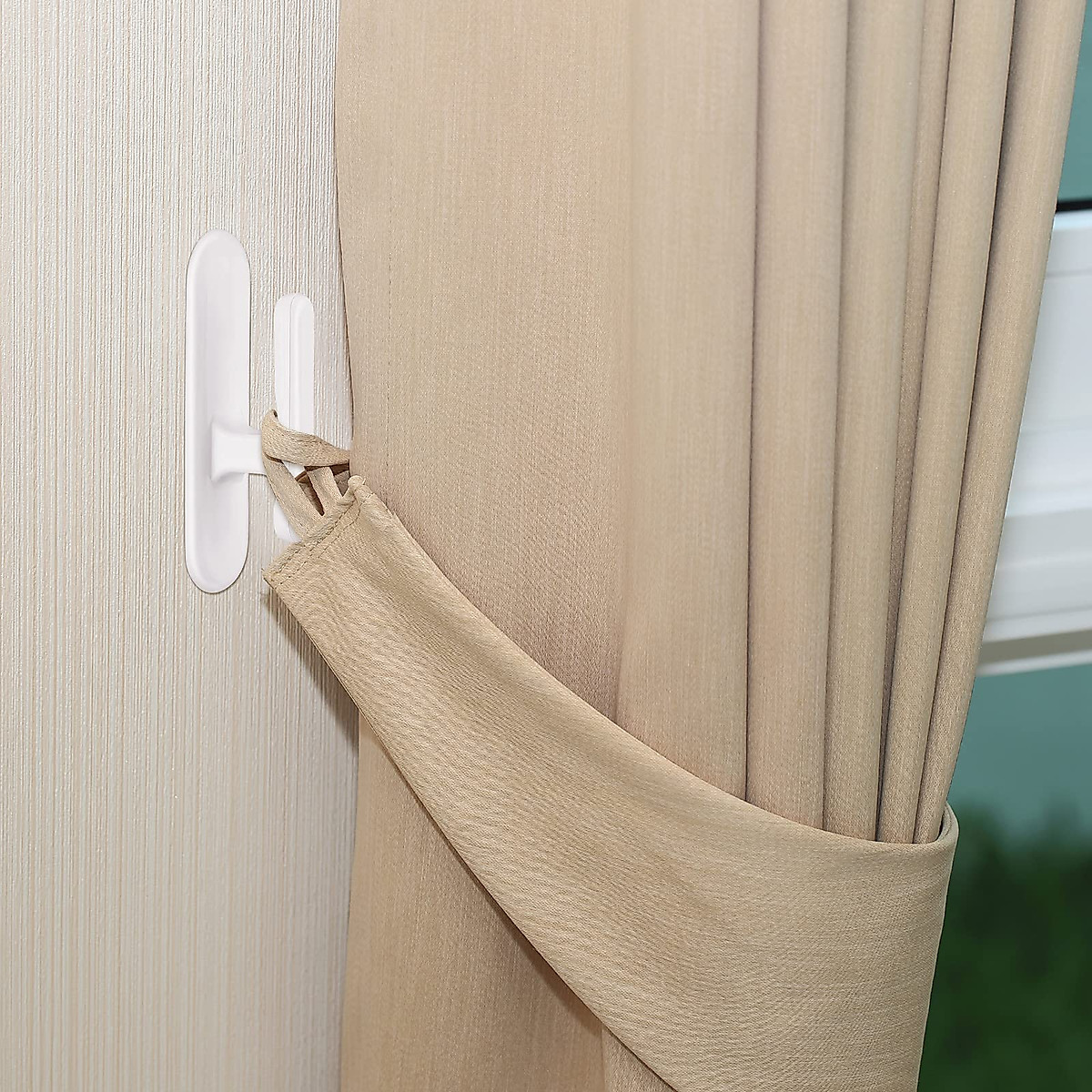 4 Pieces Cord Safety Blind Pull Twister Window Wrap Cleats Blind Holder Curtain Cord Wind Up Baby Child Proofing Window Gate Safety Adhesive Wall Hanging Hooks