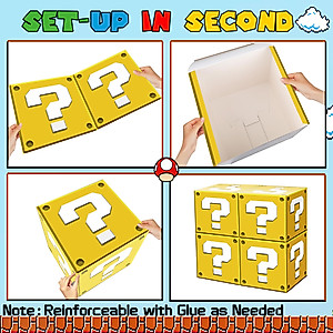 Cbloxtor Video Game Coin Boxes, 4 Pack Truck or Treat for SUV Decorations Bro Game Birthday Party Decorations Party Favors