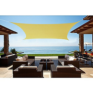 Alion Home 10' x 10' Waterproof Woven Sun Shade Sail in Vibrant Colors (Desert Sand)