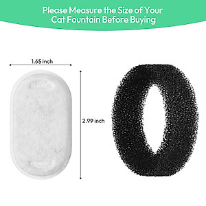 Upetcasl 8 Packs Cat Water Fountain Filter 4 Months Set of Pet Fountain Filter Replacement for Ultra Quiet Stainless Steel Pet Water Fountain (8 Filters&8 Sponges)