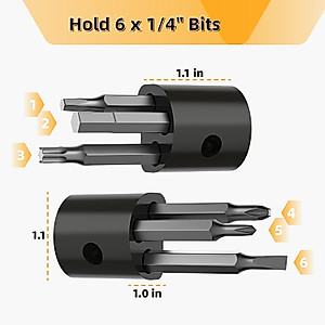 20V Drill Bit Holder Compatible with ‎DeWalt Impact Driver Tool Organizer Holds 6 Bits