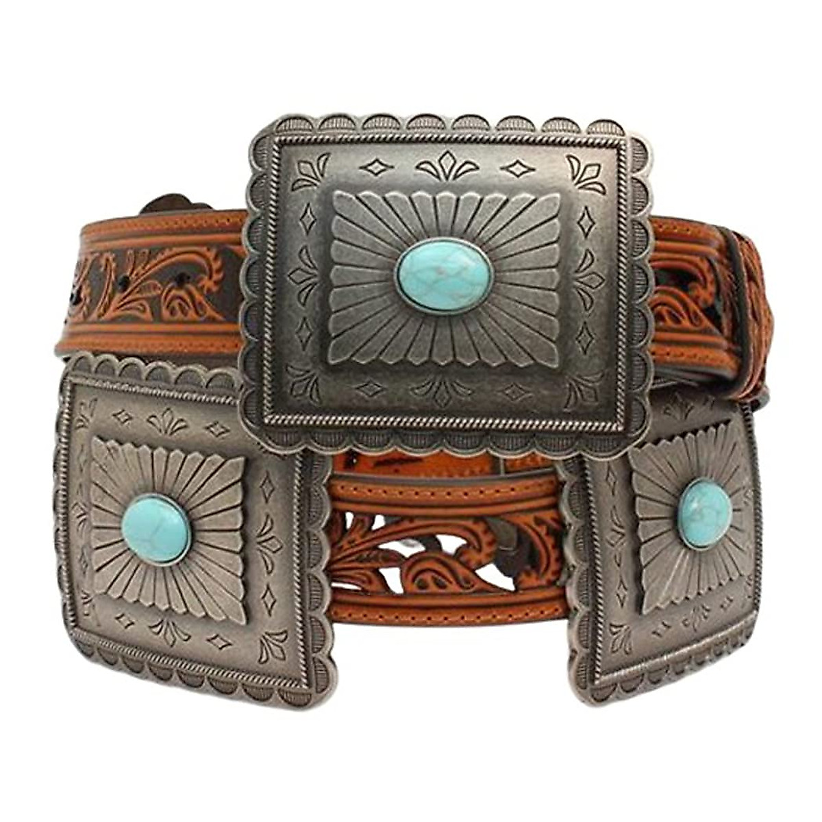 ARIAT Women's Turquoise Concho Western Belt Tan Small
