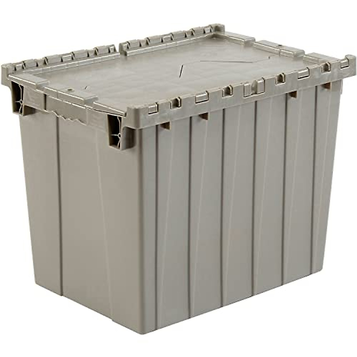 Global Industrial Distribution Container With Hinged Lid, 21-7/8x15-1/4x17-1/4, Gray