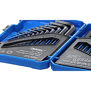 Draper 30 Piece Hexagon Allen Key Set - Metric/AF Combined Long Pattern with Case 33894