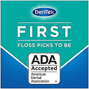 DenTek Complete Clean | Fresh Mint | Easy Reach Angled Floss Picks | No Break & No Shred Floss | 75 Each | Pack of 7