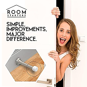 Door Stop Bumper Tips - 20 Pack White Silicone Rubber Replacement Stopper Ends with Universal Fit by ROOM STARTERS