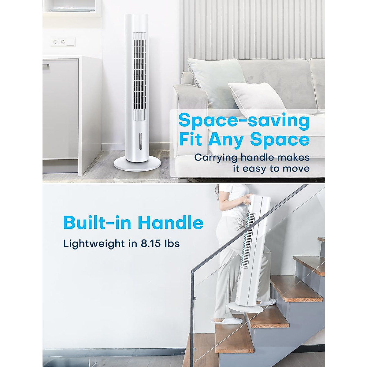 BALKO 35 INCH Evaporative Air Cooler, 2024 Upgraded Swamp Cooler Air Conditioner 20Ft Remote, 70°Oscillation Windowless Air Conditioner, 3 Speeds, Smart Timer for Auto-Off, Air Cooler for Room Bedroom