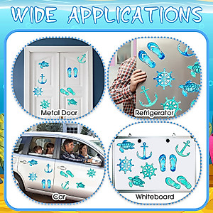 LEIFIDE 10 Pcs Cruise Door Decorations Magnetic Flip Flop Boat Anchor Cruise Ship Decorations Magnetic Steering Rudder Cruise Door Sign Navigation Carnival Turtle Car Magnets Refrigerator Magnets