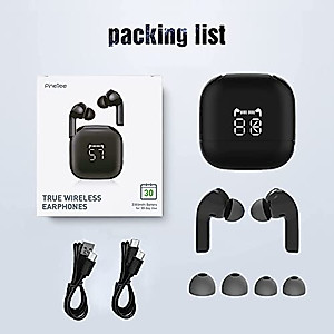 Pinetree True Wireless Earbuds, Bluetooth 5.0 Headphones, Noise Cancelling Crystal Clear Sound, in-Ear Stereo Earphones 100 Hours Long Battery time,Superior Headphones (Black)