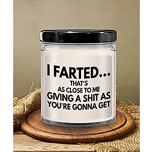 The Improper Mug Fart Candle for Friends or Coworker I Farted IDGAF Funny Gag Jokes Adult Humor Rude Sarcastic 9 Oz. Vanilla Scented Soy Wax