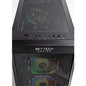 SkyTech Chronos Mini Gaming Computer PC Desktop - AMD Ryzen 5 3600 3.6 GHz, GTX 1650 4G, 500G SSD, 8G 3200, RGB Fans, AC WiFi, Windows 11 Home 64-bit