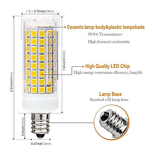 Treie 10W E12 LED Corn Light Bulb(4 Pack)E12 Dimmable 100 Watt Equivalent Bulb 1000LM 3000K Chandelier Bulbs Decorative Candle E12 Base for Home Lighting, AC110-120V (3000K)