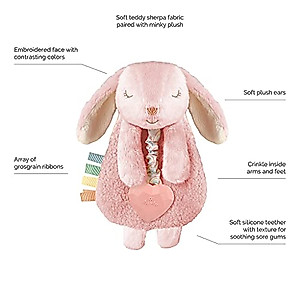 Itzy Ritzy - Itzy Lovey Including Teether, Textured Ribbons & Dangle Arms; Features Crinkle Sound, Sherpa Fabric and Minky Plush; Bunny