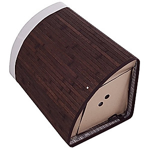 Casart Bamboo Hamper Laundry Basket Folding Double Rectangle Washing Cloth Storage Bag Lid (brown, triangle)