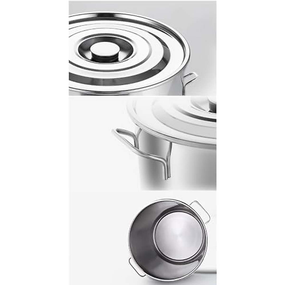 Stainless Steel Stock Pot Stock Pot With Spigot, Round Stock Pot With Soft-Touch Handles, Stainless Steel Soup Stockpot Composite Bottom 5-90L Wine Bucket,Thicken Milk Can With Tap S(Size:20*20cm(5L))