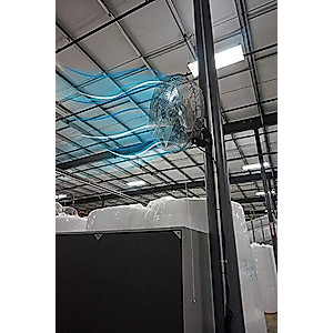 TPI Corporation U18-TE Series Industrial Mounted Workstation Fan, Versatile Wall or Ceiling Mount Fan, 3 Speed Motor, 120 Volt, 10' Cordset, Pull Chain Switch