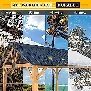 EROMMY 11'x13' Hardtop Gazebo, Outdoor Solid Wood Canopy Pavilion with Spruce Wooden Frame for Patio Backyard Deck Garden