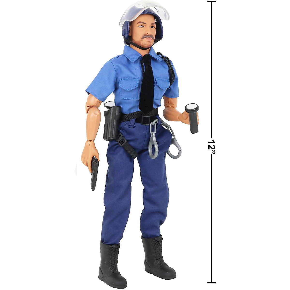 Click N' Play 12" Police Officer Action Figure Playset with Accessories.