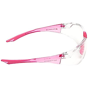 Elvex Delta Plus SG-18C-SLIM-PINK Avion SF Safety Glasses, Clear Lens with Pink Temple Tips, Slim Fit, Flexible, Abrasion Resistant, Anti Fog