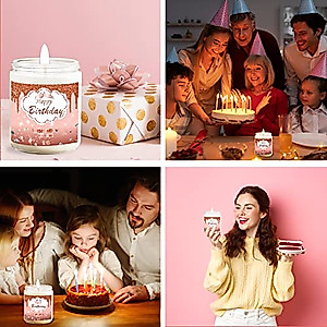 Vlipoeasn Happy Birthday Scented Candle Gifts for Her | Unique Gift for Best Friend Happy Birthday Hidden in Candle | Funny Soy Wax Candles Scents of Vanilla Gift Idea for Sister Mom Coworker 7OZ