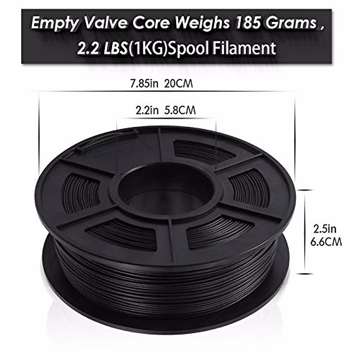 3D Printer Filament Carbon Fiber PLA, SUNLU Strong and Lightweight Carbon Fiber PLA Filament 1.75mm Dimensional Accuracy +/- 0.02 mm, Neatly Wound 3D Printing Filament, 1kg Spool, 300 Meters, Black