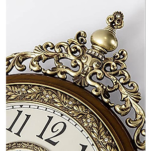 SHISEDECO Elegant, Traditional, Decorative, Hand Painted Modern Grandfather Wall Clock Fancy Ethnic Luxury Handmade Decoration, Swinging Pendulum for New Room or Office. Large. 29.5 Inch. (Brown)