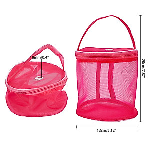 NBEADS 2 Pcs Empty Mesh Yarn Bags, Portable Knitting Bag Organza Storage Cases Tote Bags Crochet Thread Sewing Accessories for Yarn Storage (Fuchsia and Purple)
