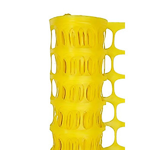 BOEN Temporary Fencing, Mesh Snow Fence, Plastic, Safety Garden Netting, Above Ground Barrier, for Deer, Kids, Swimming Pool, Silt, Lawn, Rabbits, Poultry, Dogs (4' x 100', Yellow)