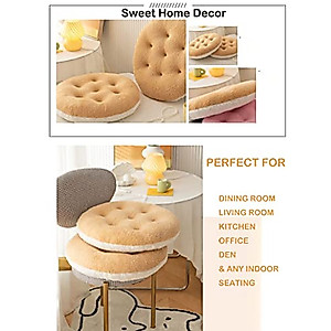 unlockgift Sherppa Round Chair Cushion 12 inch, Office Sedentary Butt Pillow, Decorative Seat Cushion for Rocking Chair,Couch,Bedroom,Car,Grey